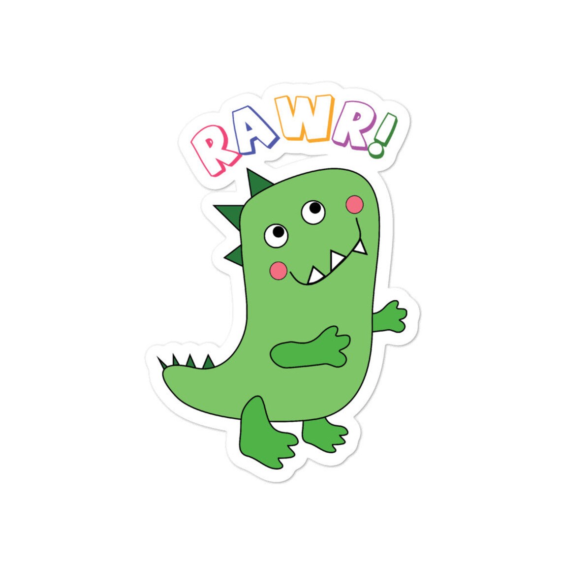 RAWR Dinosaur Cartoon Sticker for Kid Gift, Back to School, Tumbler ...