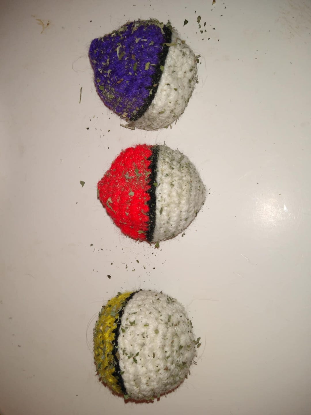 Pokeball Crochet Cat Toy - Etsy