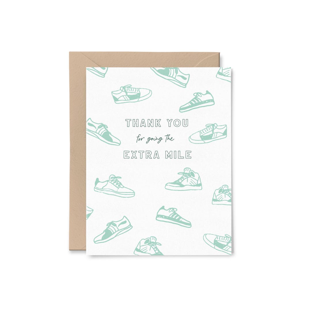 Thank You for Going the Extra Mile Card Recycled Paper Greeting Card ...
