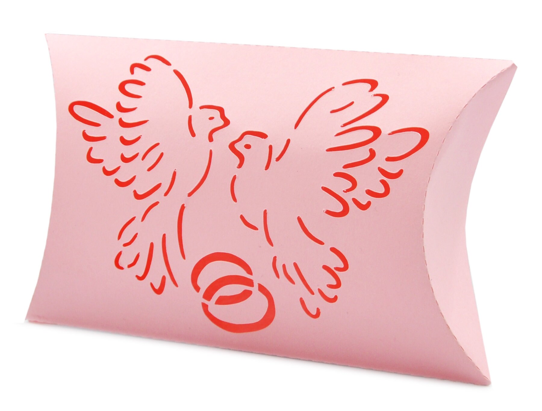 Digital Wedding Doves Box Template Pillow Box SVG - Etsy