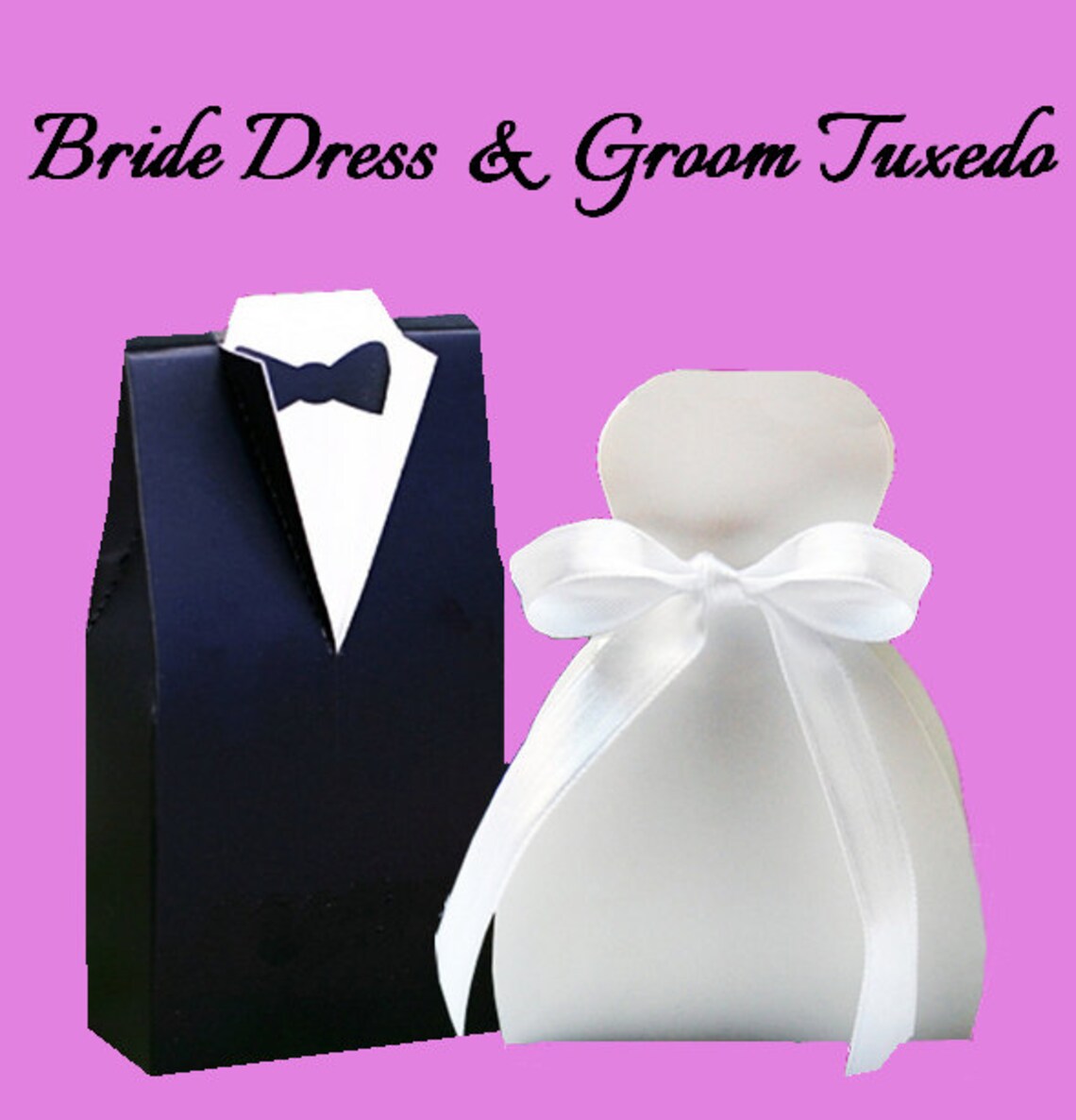 Wedding Bride Dress & Groom Tuxedo Party Favor Boxes Box Template JPG ...