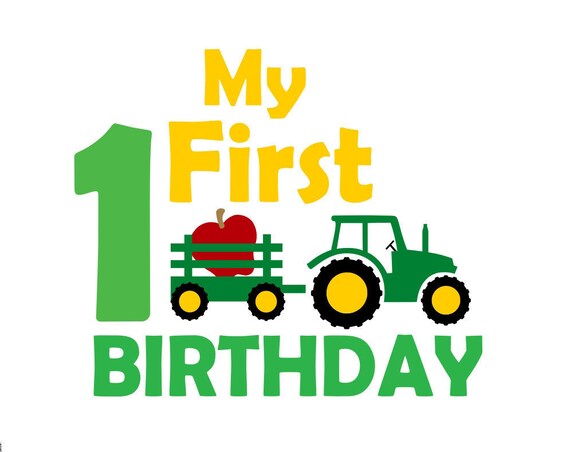 Tractor Birthday SVG First Birthday Boy Vector Cutting File | Etsy