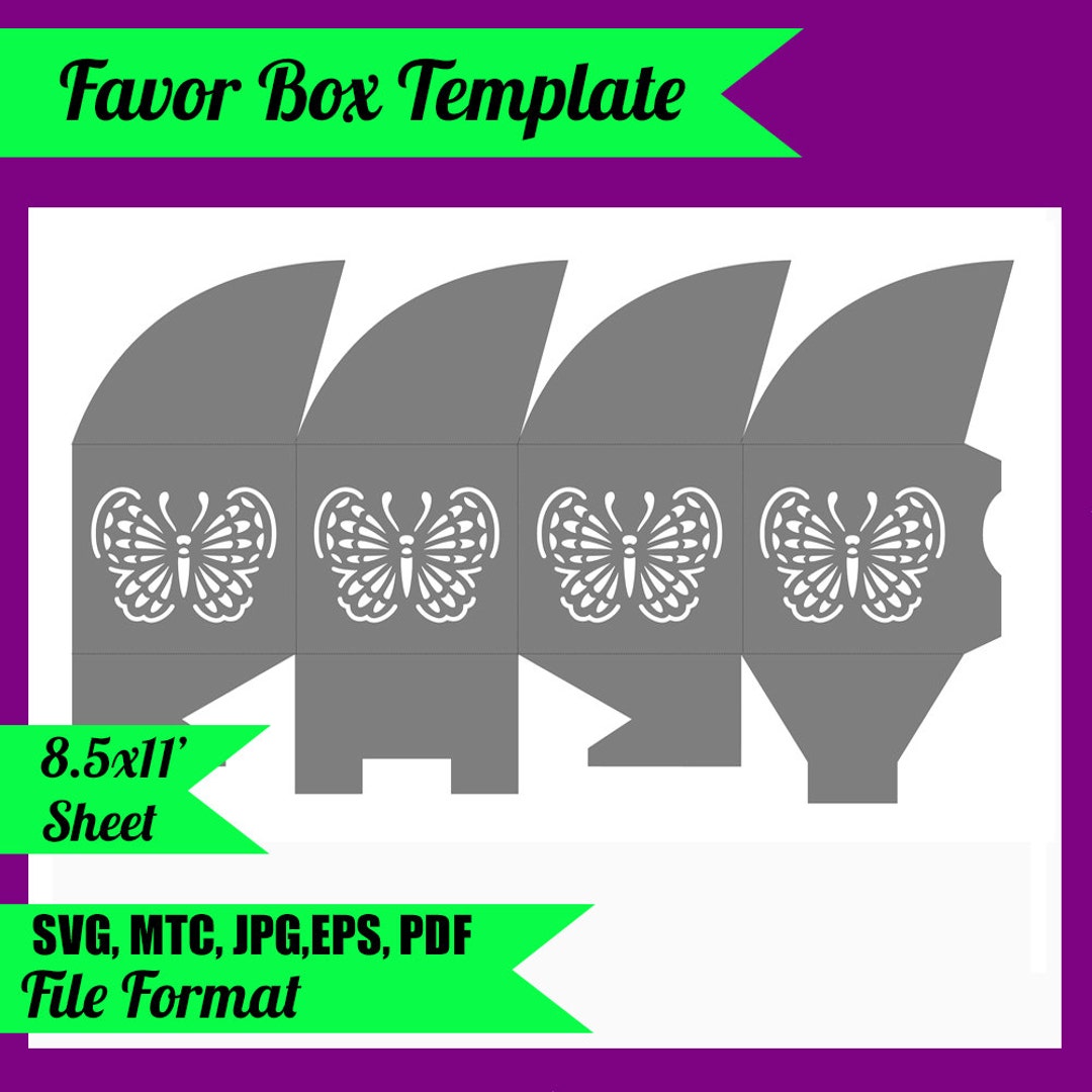 Petal Butterfly Box Template in SVG MTC Jpgeps Pdf File - Etsy