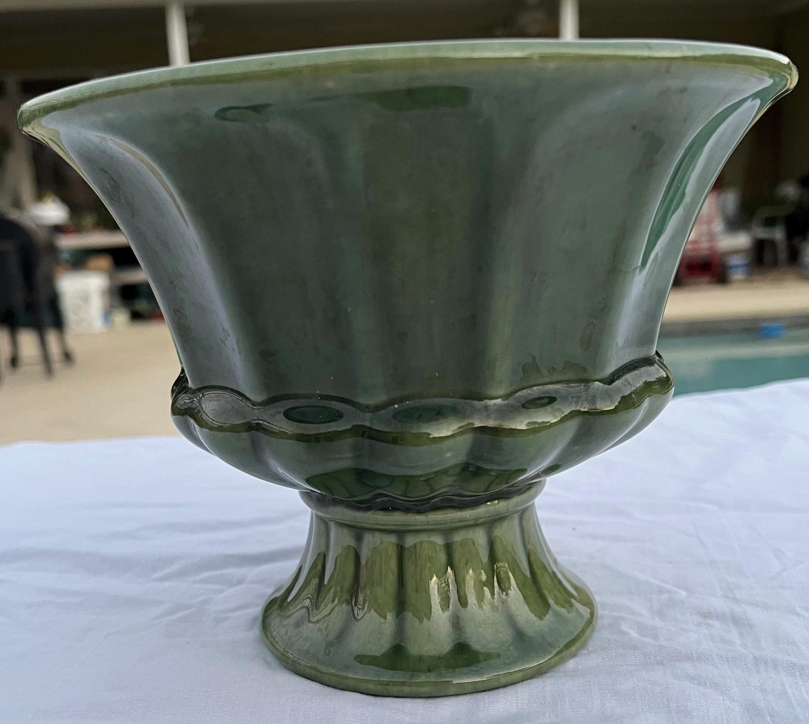 Haeger USA Vintage Planter Pedestal Vase Dark Green FTD F71 - Etsy