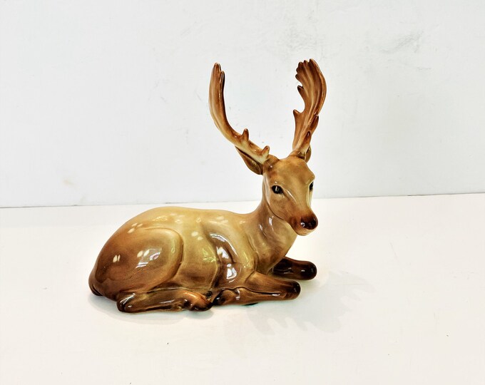 Vintage Beswick England Figurine of a Stag Lying Down #954, Designed by ...