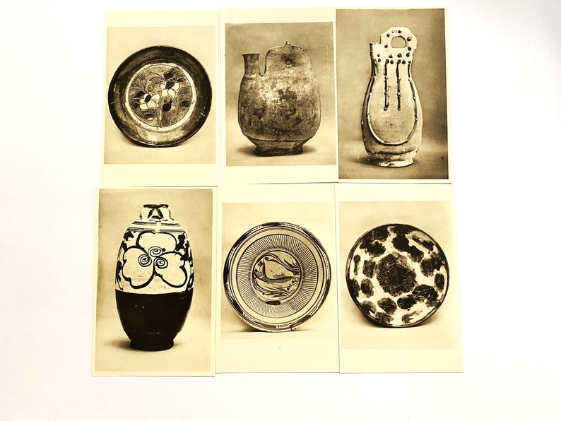 Vintage Chinese Post Cards Set of Six Black and White Postcards - Etsy