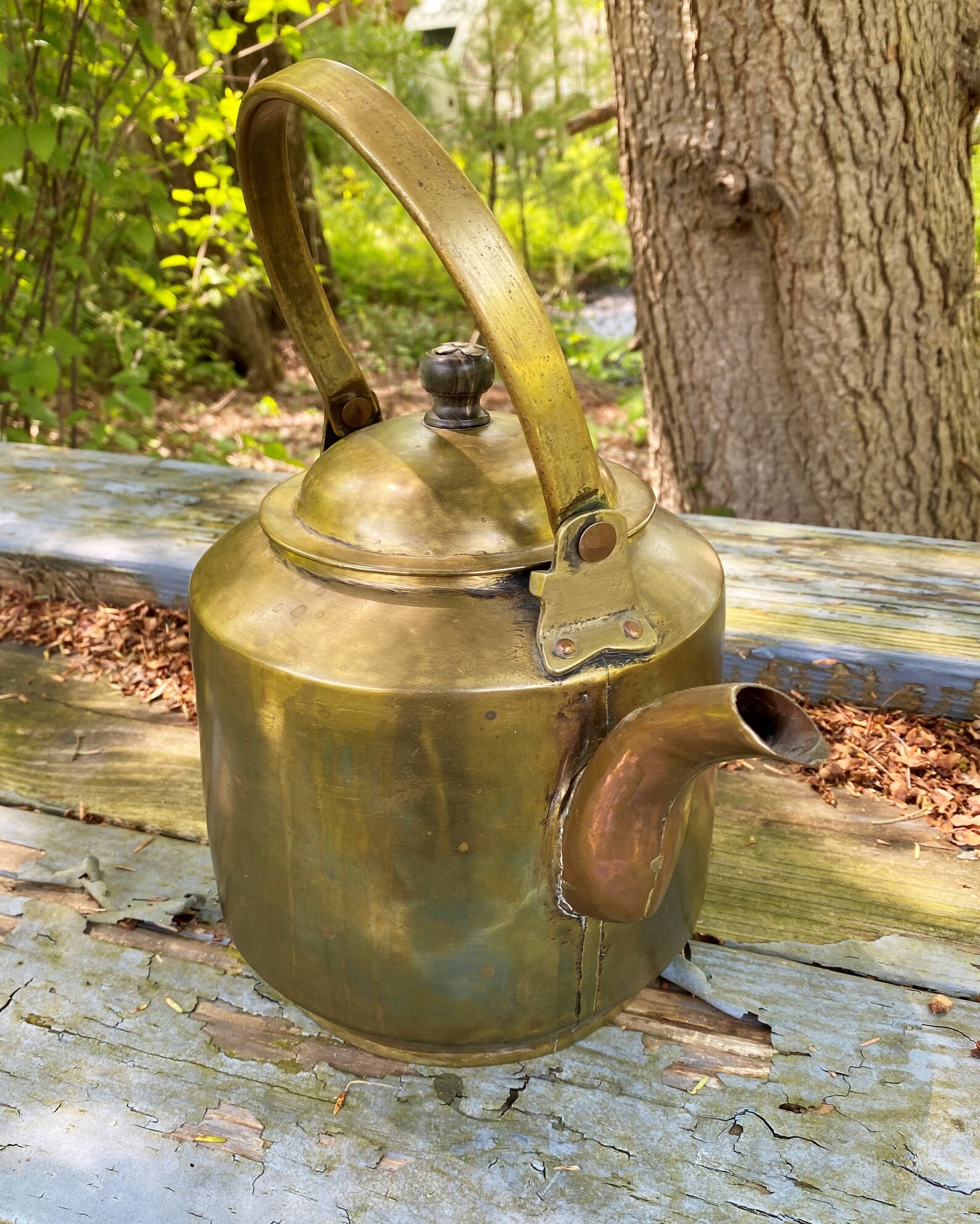 Vintage Copper Tea Kettle Oversized Teapot With Metal Handle - Etsy