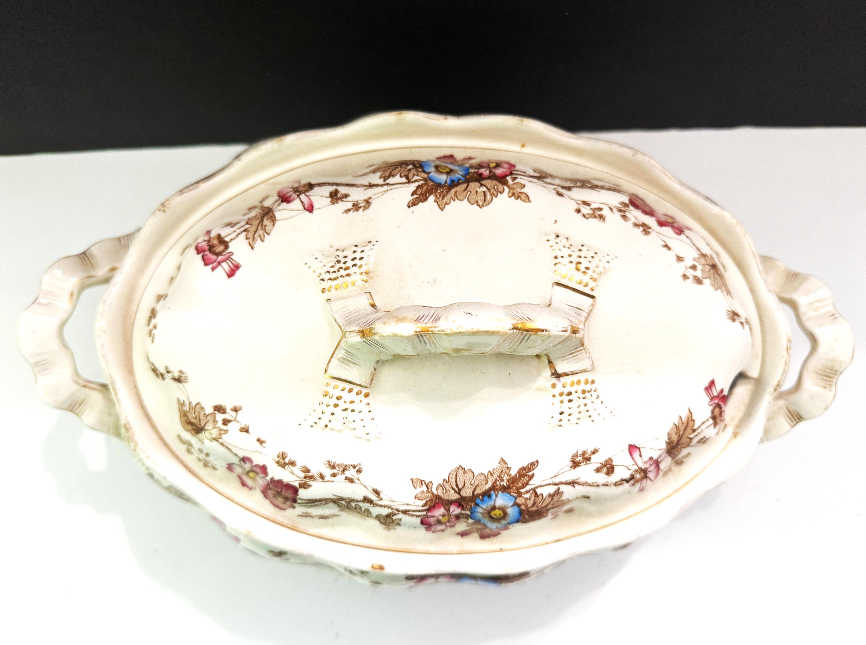 Antique China Casserole With Cover in Pretty Floral Pattern Possible ...
