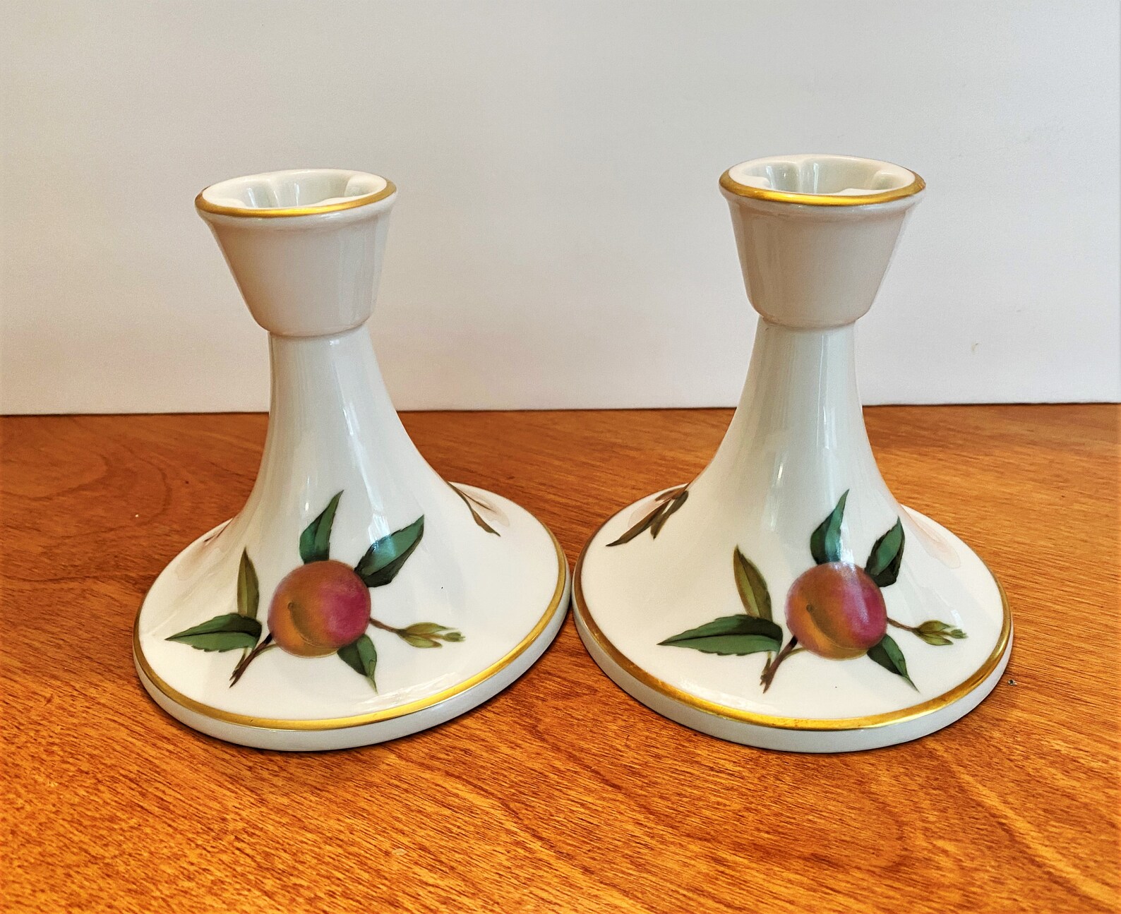 Vintage Evesham Gold Royal Worcester Porcelain Candle Stick - Etsy