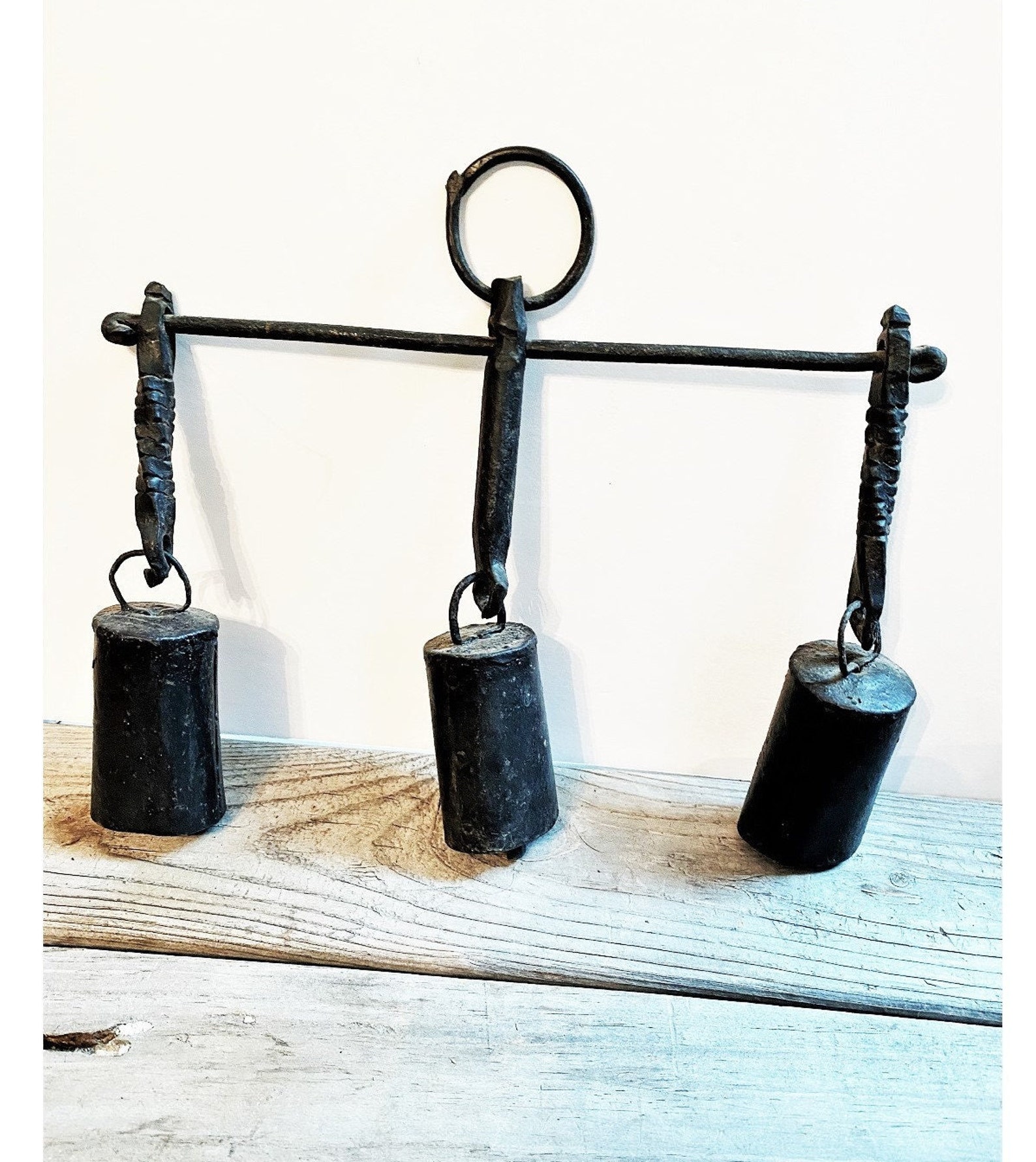 Antique Bells Hand Forged Cast Metal Primitive Bells Hanging - Etsy