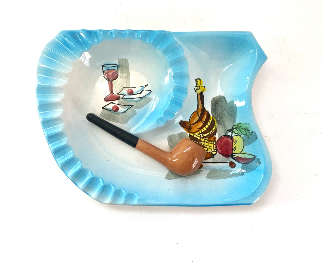 Vintage Ceramic Pipe Ash Tray, Retro 1950s Figural Ash Tray, Gift for ...