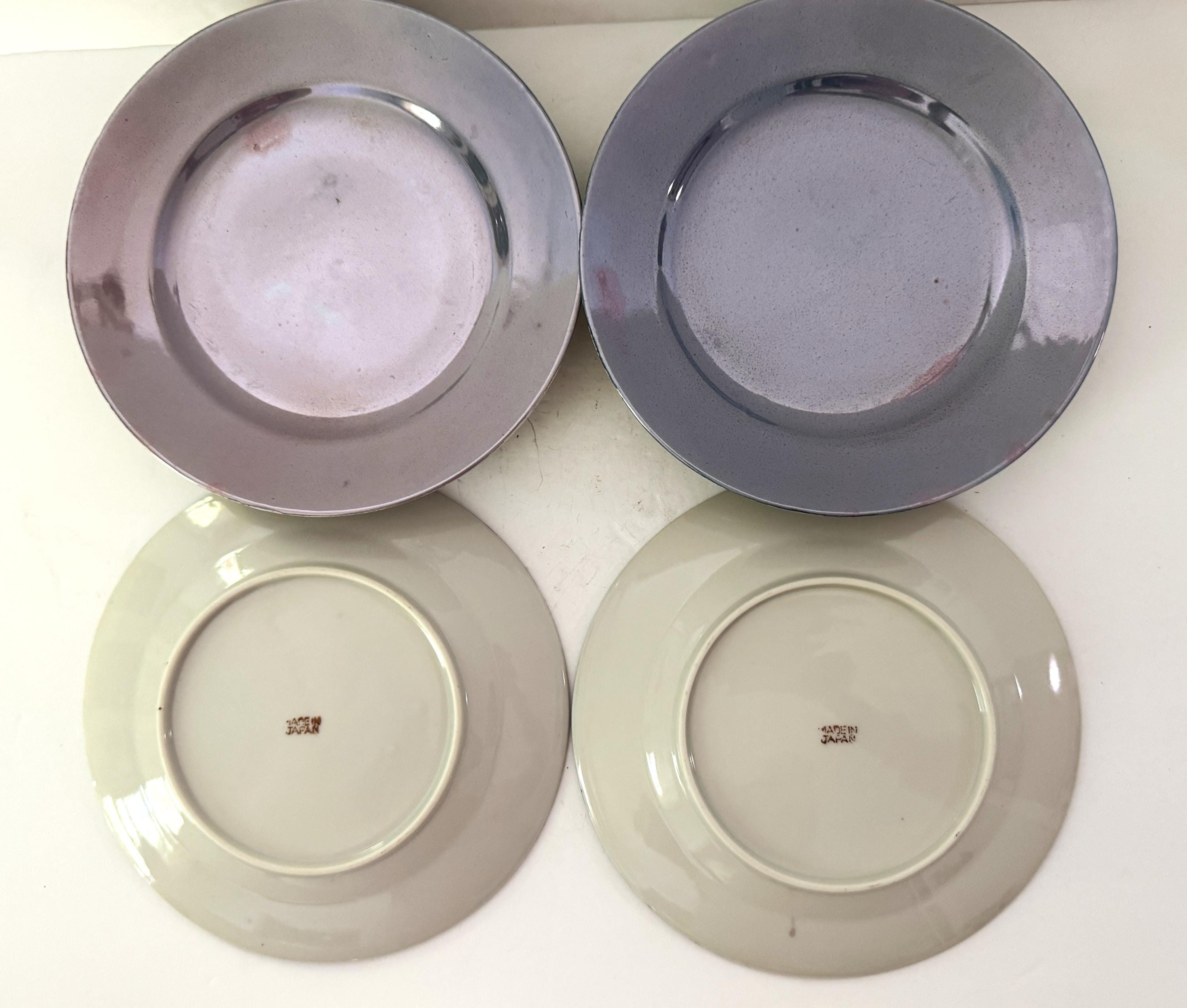 Vintage Blue Lusterware Salad Plates Set of Six Made in Japan Blue 7 ...