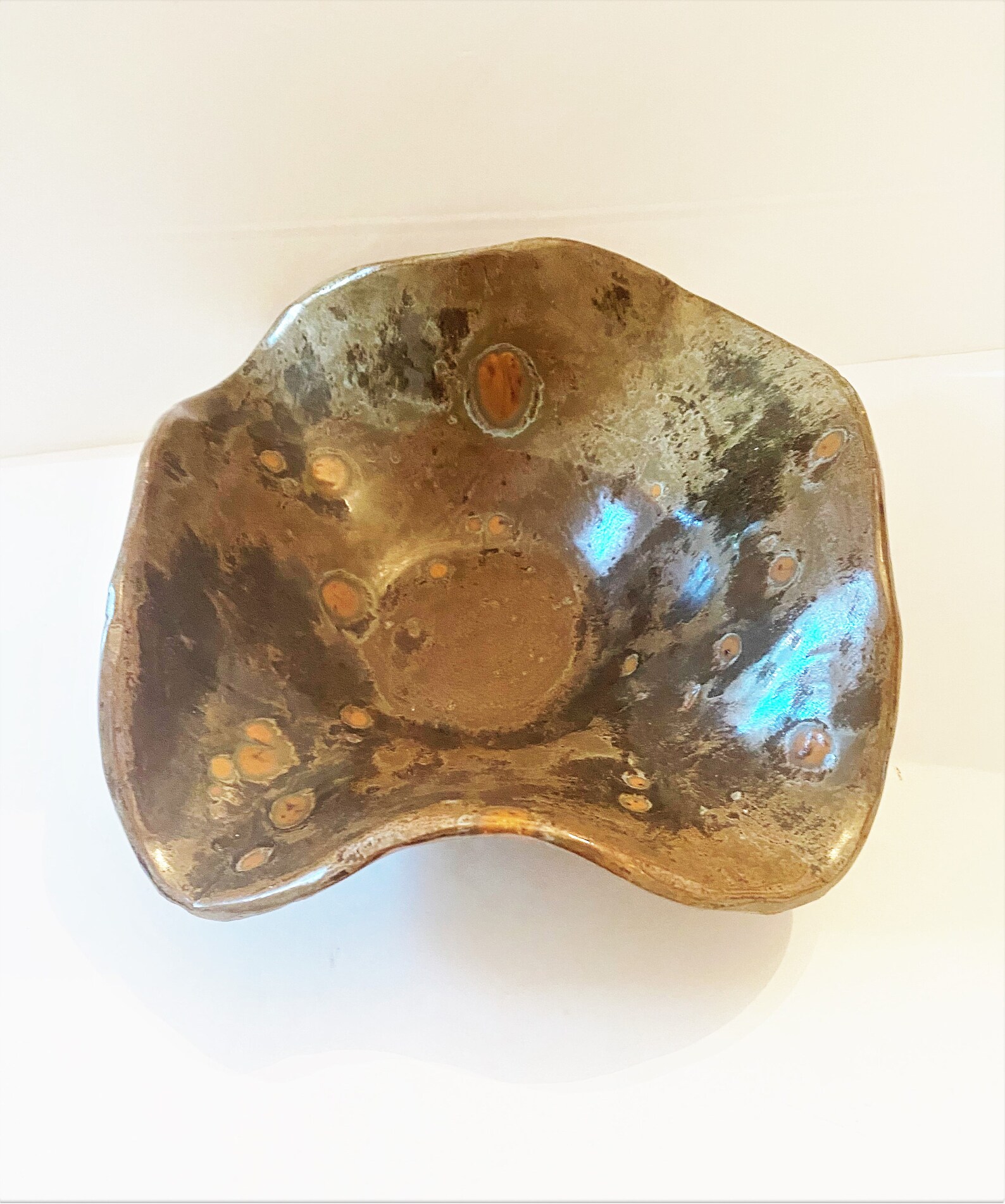 Vintage Handcrafted Ceramic Pottery Ruffled Edge Bowl in - Etsy