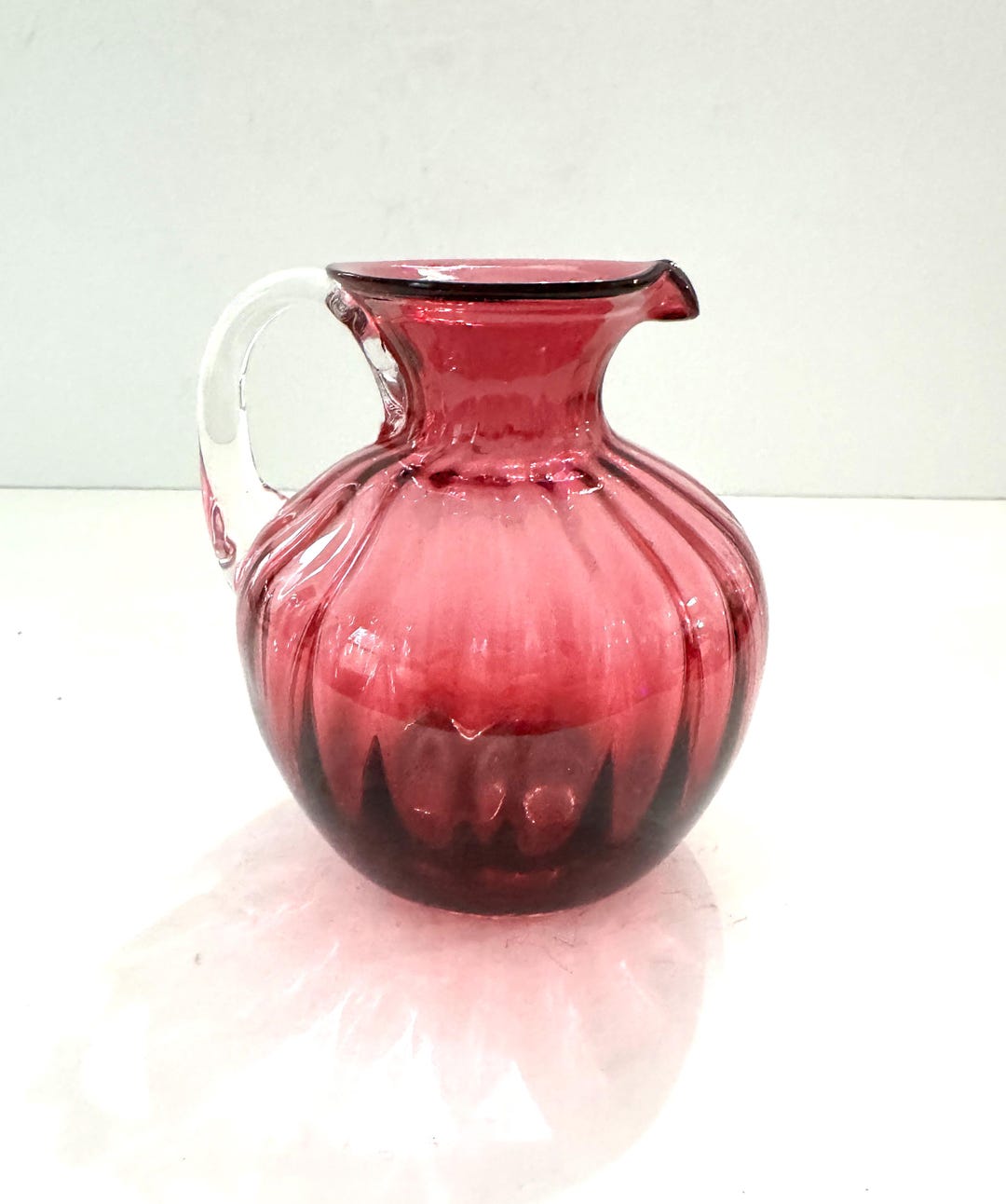 Vintage Pilgrim Glass Hand Blown Cranberry Glass Pitcher 5 Inch High - Etsy
