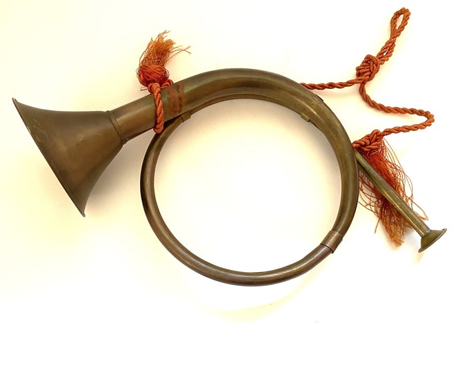 Vintage Brass Fox Hunting Horn Circular Shape French Hunting Horn With ...
