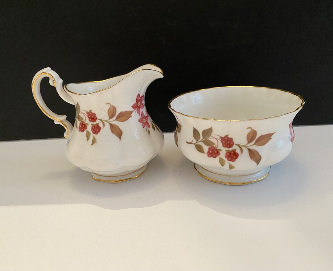 Vintage Pair of Royal Stafford Bone China Sugar and Creamer Made in ...