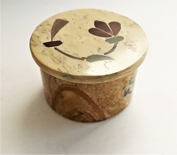Vintage Round Marble Trinket Box Small Gift Unisex Ring Box - Etsy