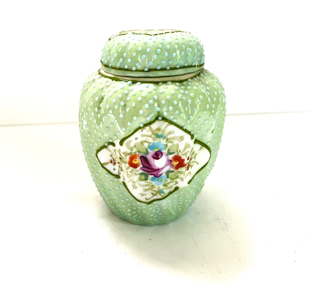 Antique Ginger Jar Hand Painted With Moriage Decorating, Petite Jar - Etsy