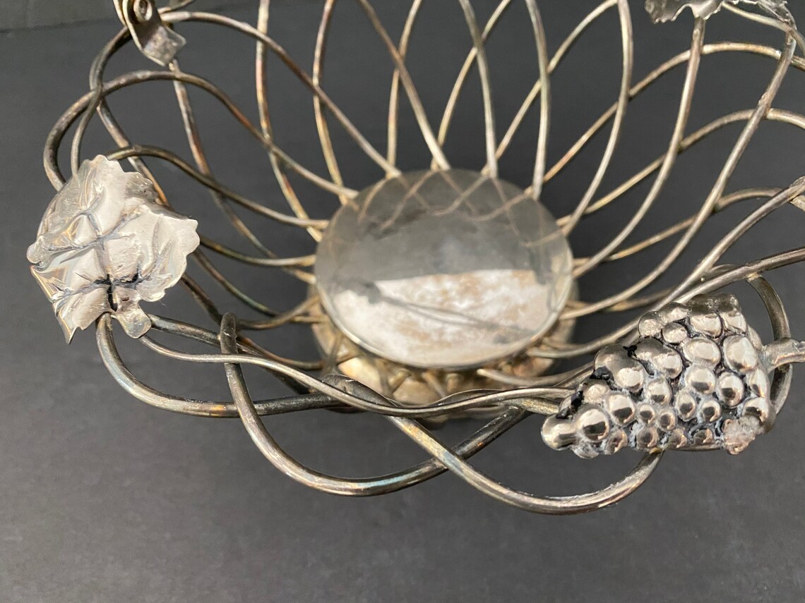 Vintage Godinger Silver Plated Basket With Grape Leaf Design - Etsy
