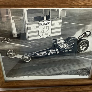 Vintage Original Framed Photos Racecars 1960 Set of Two Black and White ...