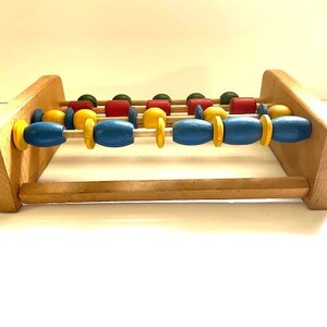Vintage Fritzel Wood Bead Counter, Colorful Wooden Abacus Counting Toy ...