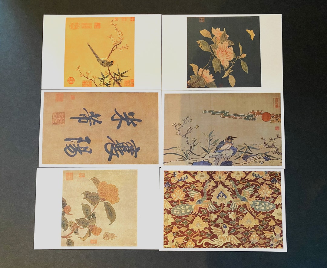 Vintage Chinese Post Cards Set of Six Botanical Full Color Postcards - Etsy
