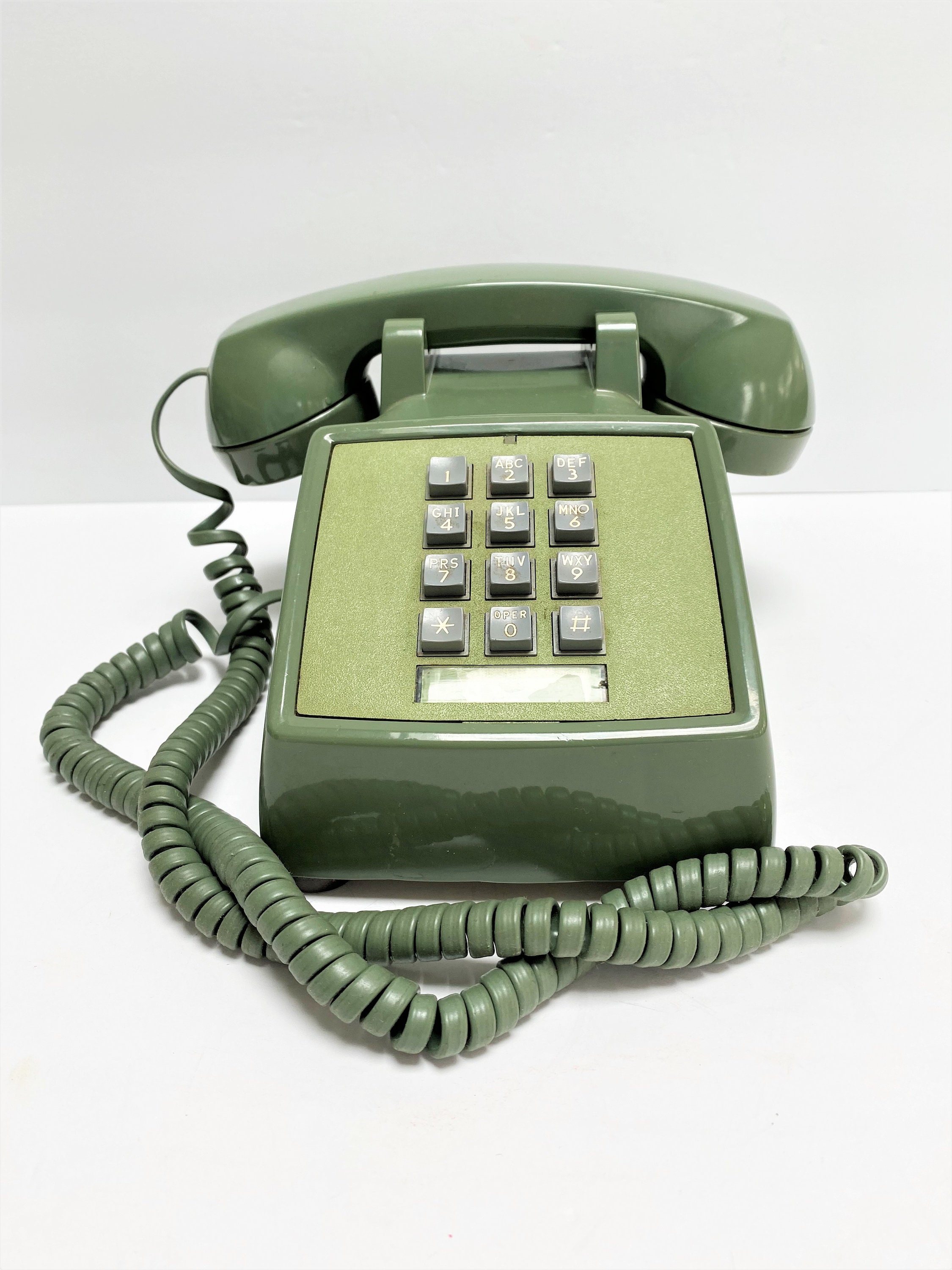 Push Button Telephone Green