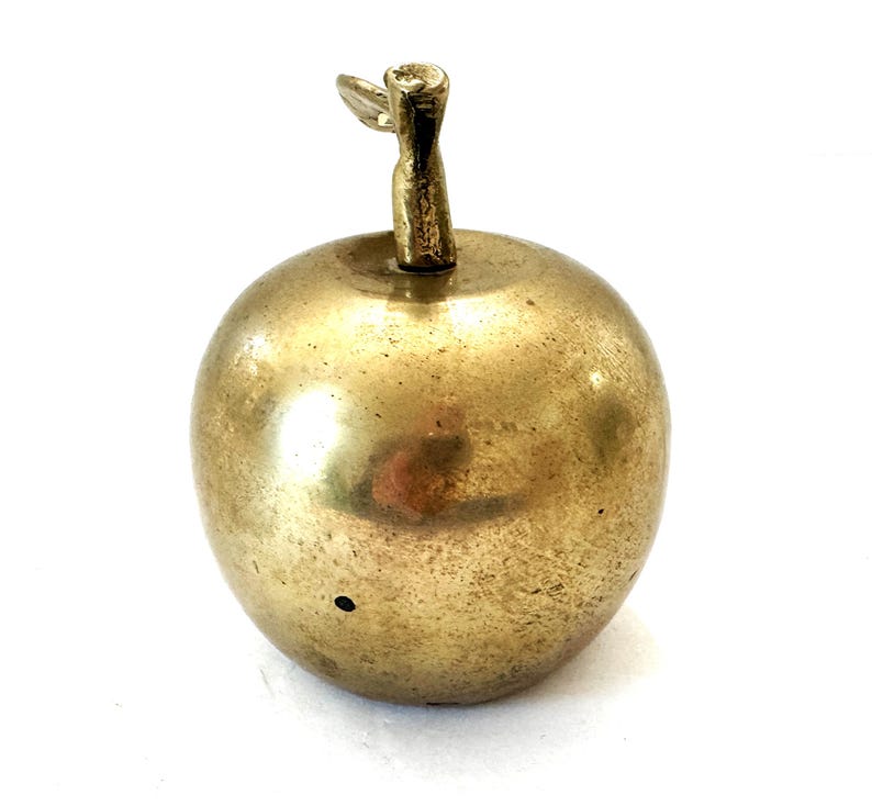 Vintage Brass Apple Bell With One Leaf Handle Gift for Teacher - Etsy