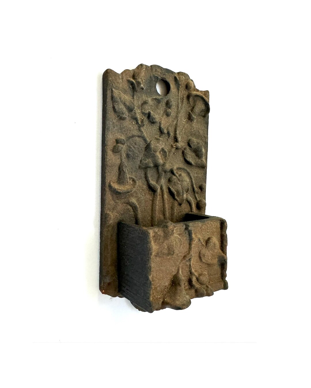 Antique Art Nouveau Cast Metal Match Holder Wall Mounted Matchstick ...