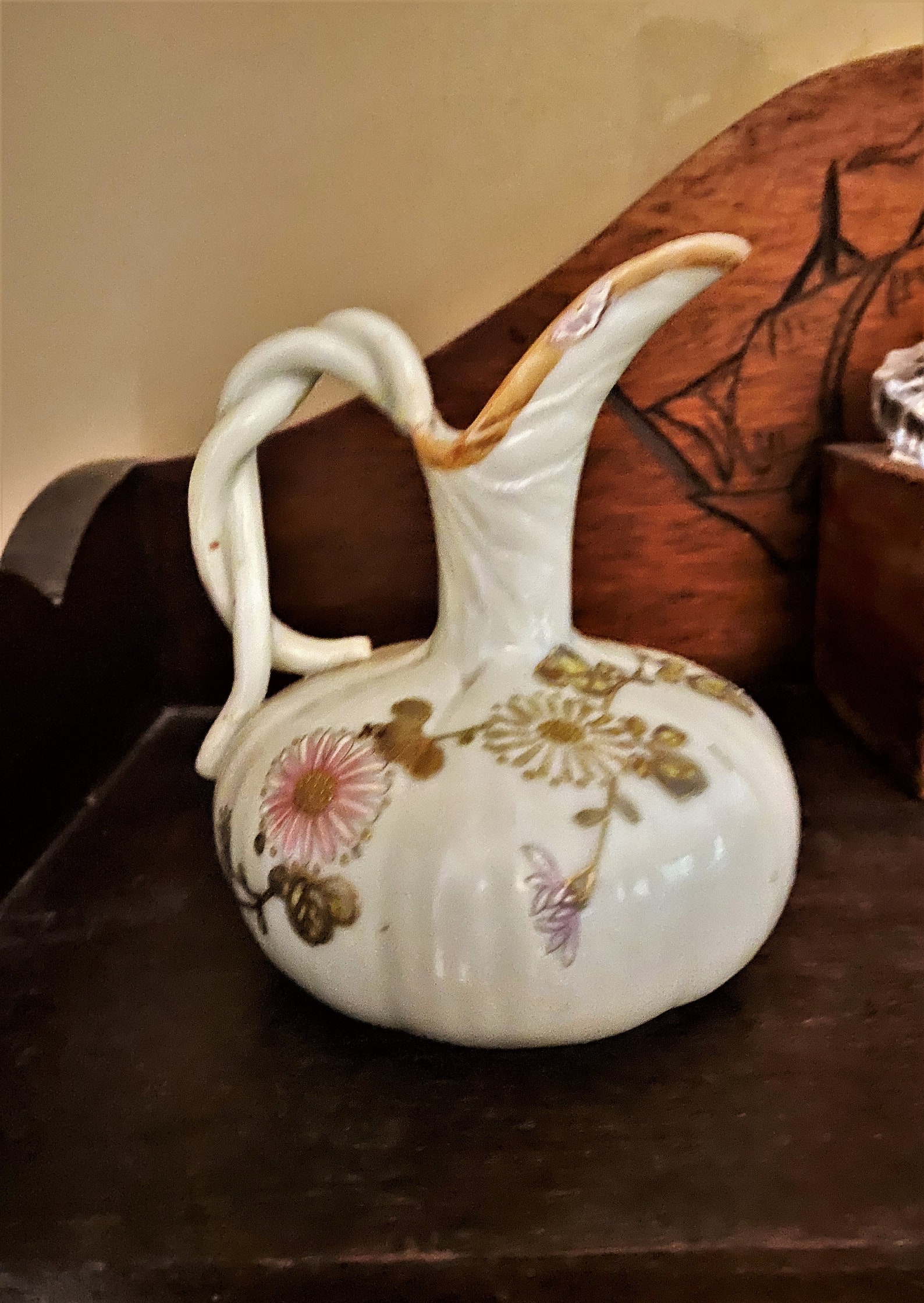 Vintage Small Porcelain Pitcher With Raised Floral Design and | Etsy