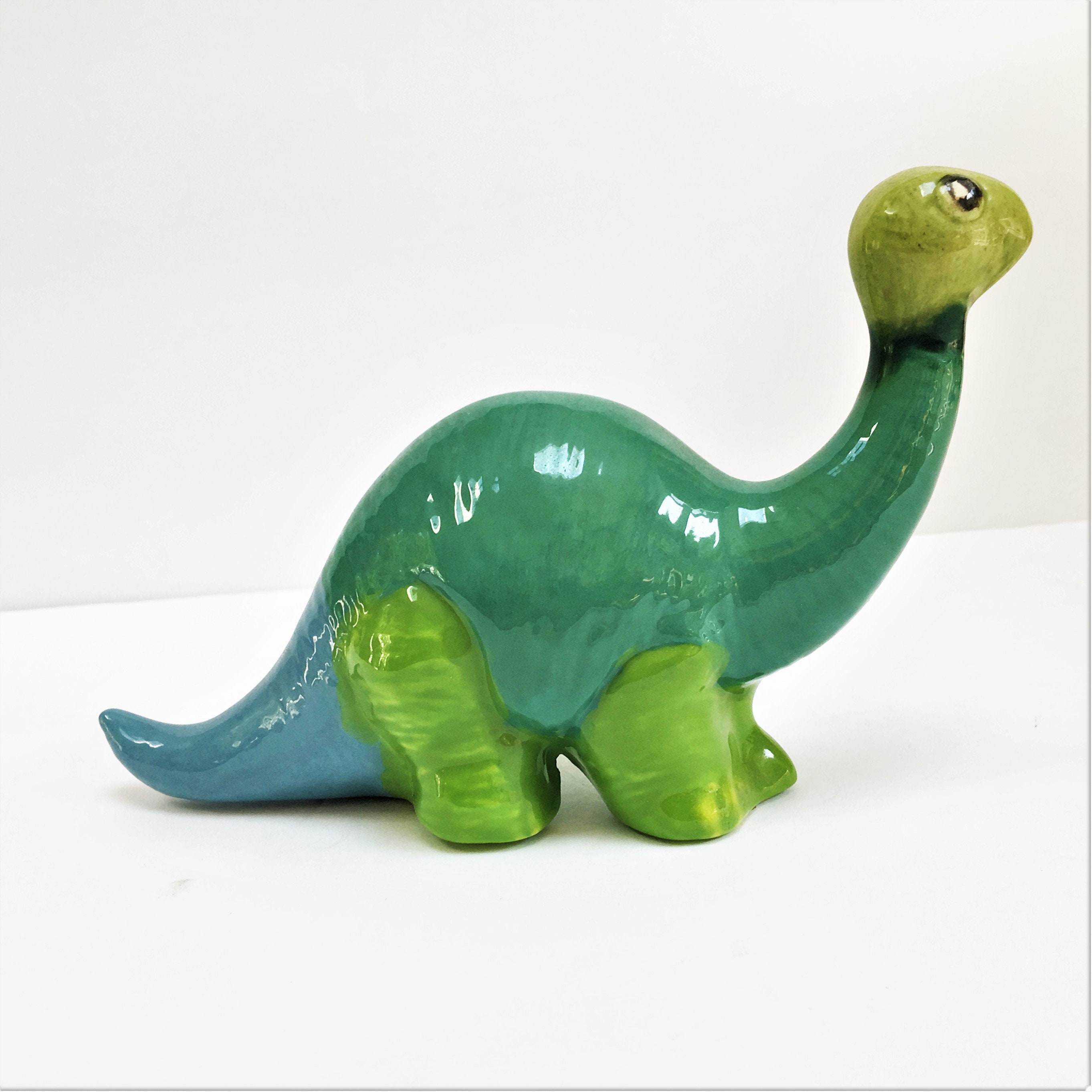 Green ceramic dinosaur figurine childs room decor nursery decor Art ...