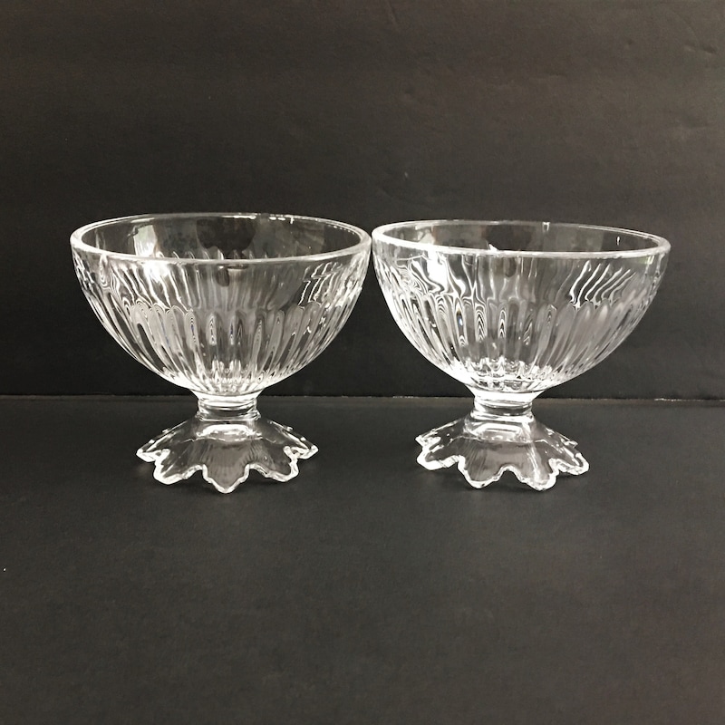 Footed Glass Dessert Dishes - Etsy