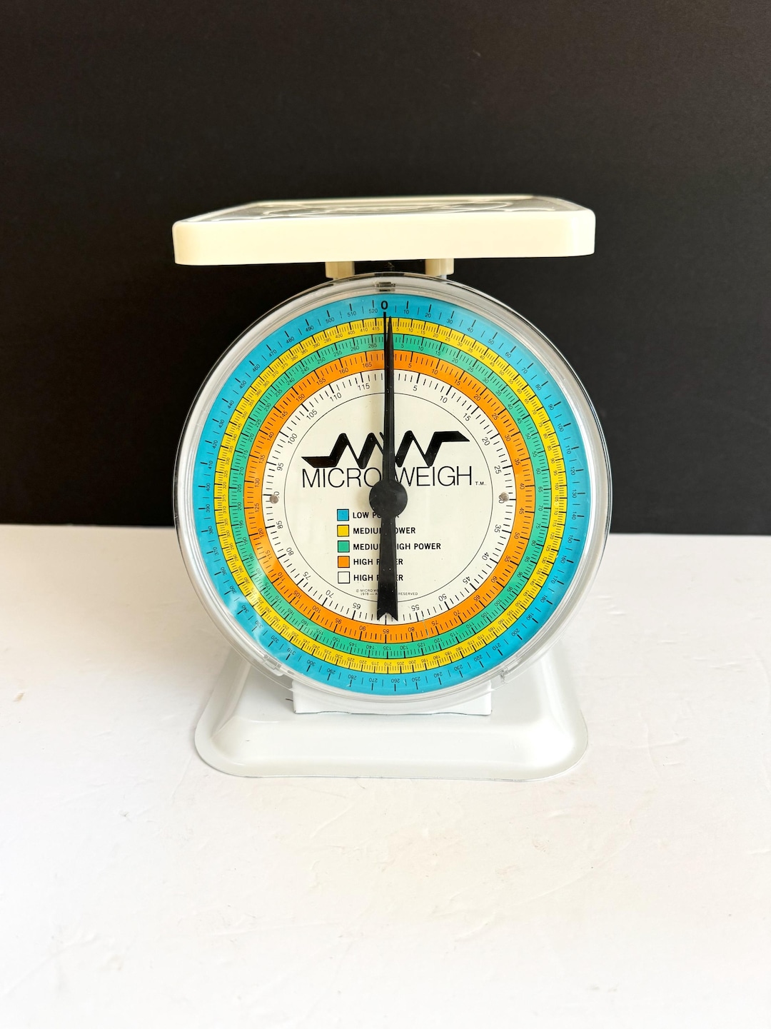 Vintage Micro Weigh Tabletop Scale White Microwave Scale With Colorful ...