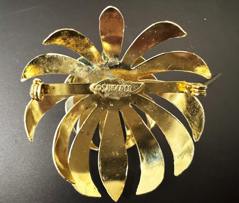 Vintage Sandor Company Jewelry Floral Brooch Retro Three-dimensional ...