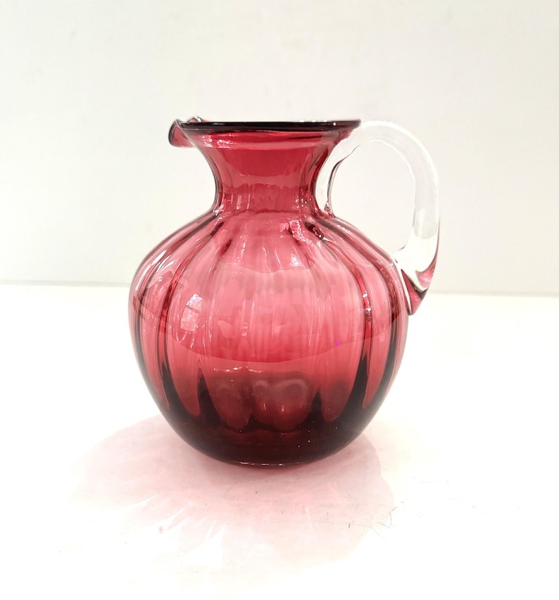 Vintage Pilgrim Glass Hand Blown Cranberry Glass Pitcher 5 Inch High - Etsy