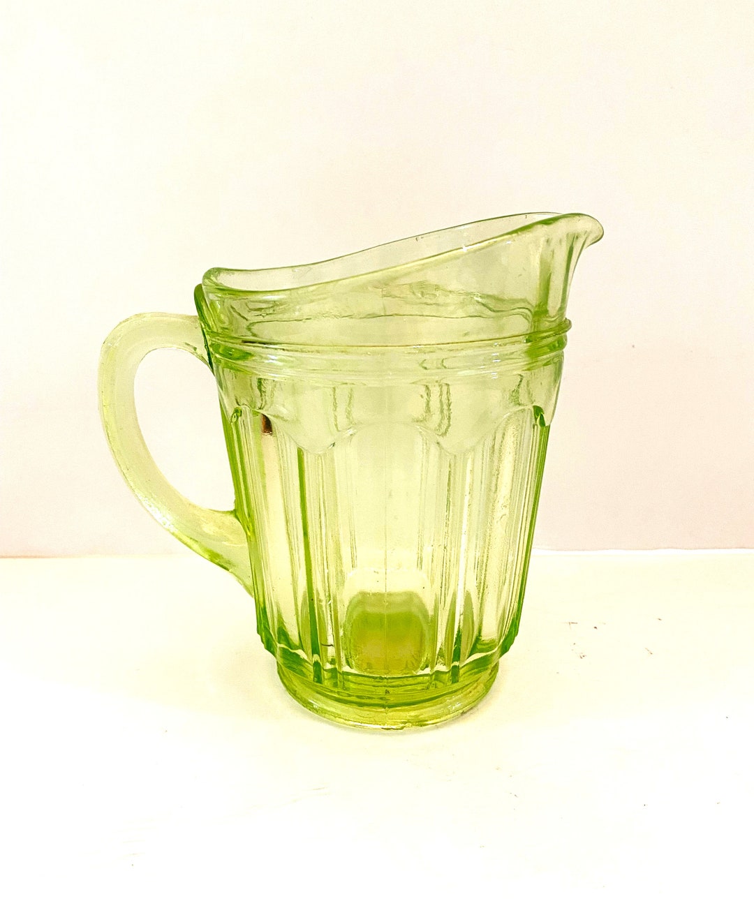 Vintage Anchor Hocking Depression Glass Creamer in Colonial Green 5 ...