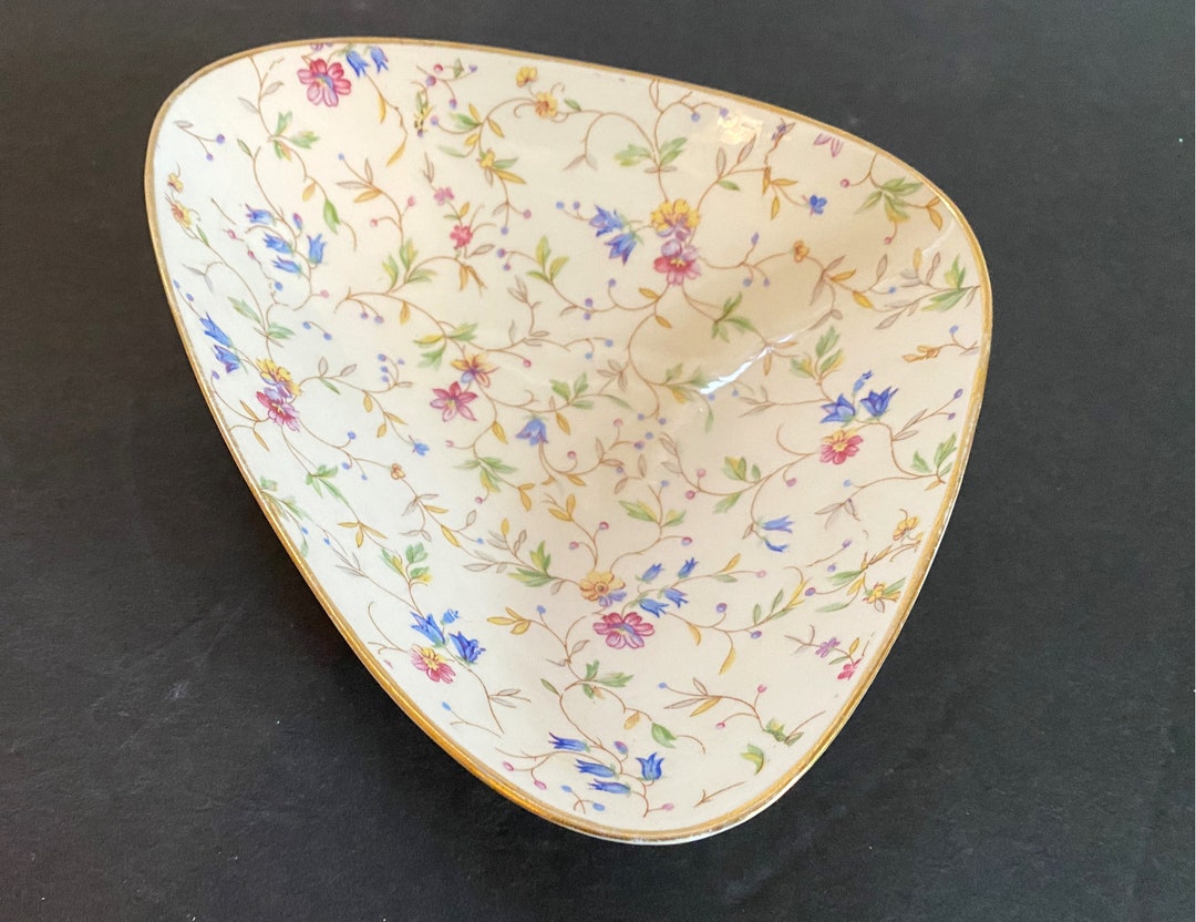 Vintage Mid Century Modern Triangular Shallow Bowl Kronach OCA Bavaria ...