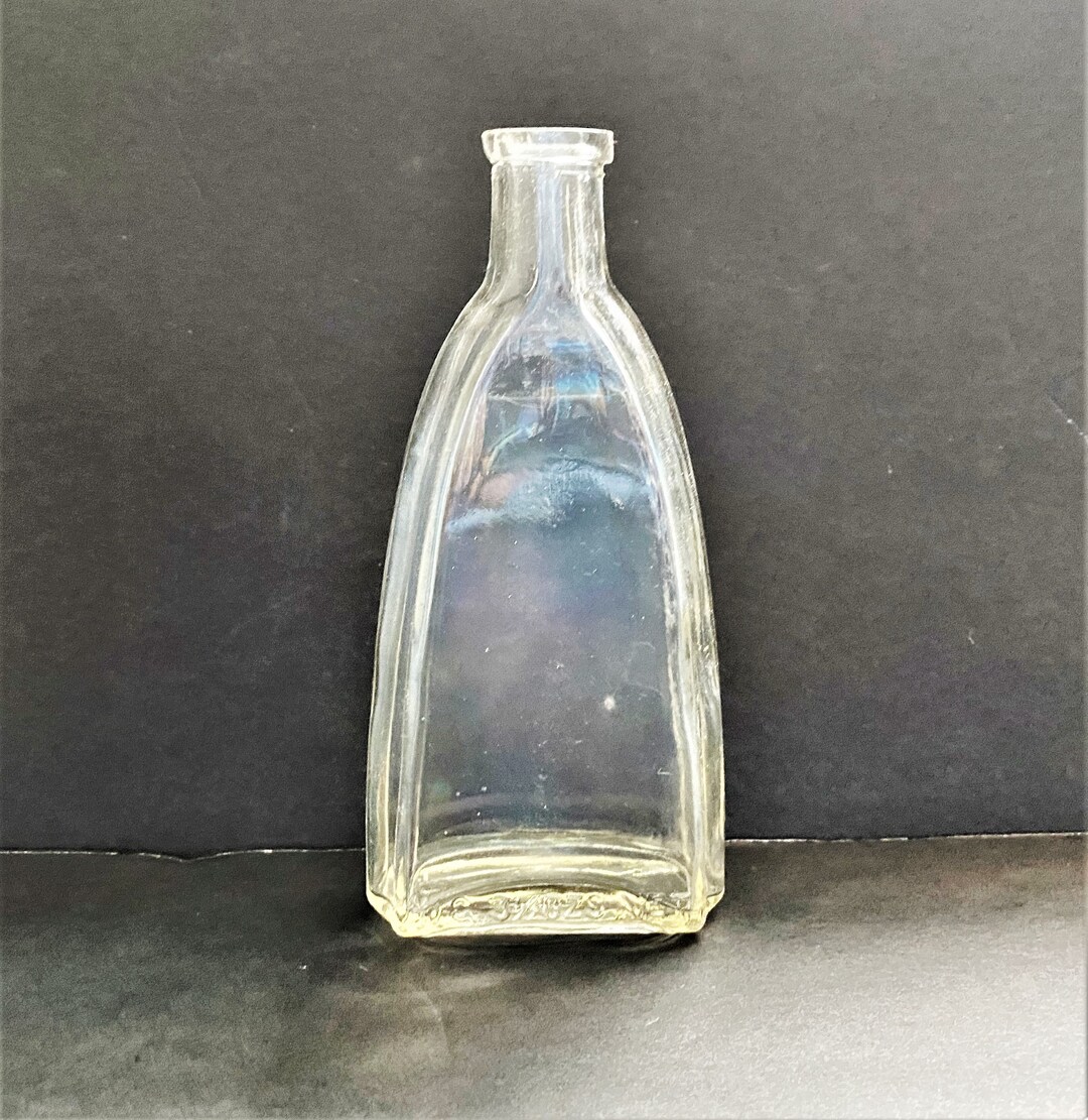 Antique Triangle Shape Bottle 3 1/2 Oz Clear Glass Bottle Unique Shape ...