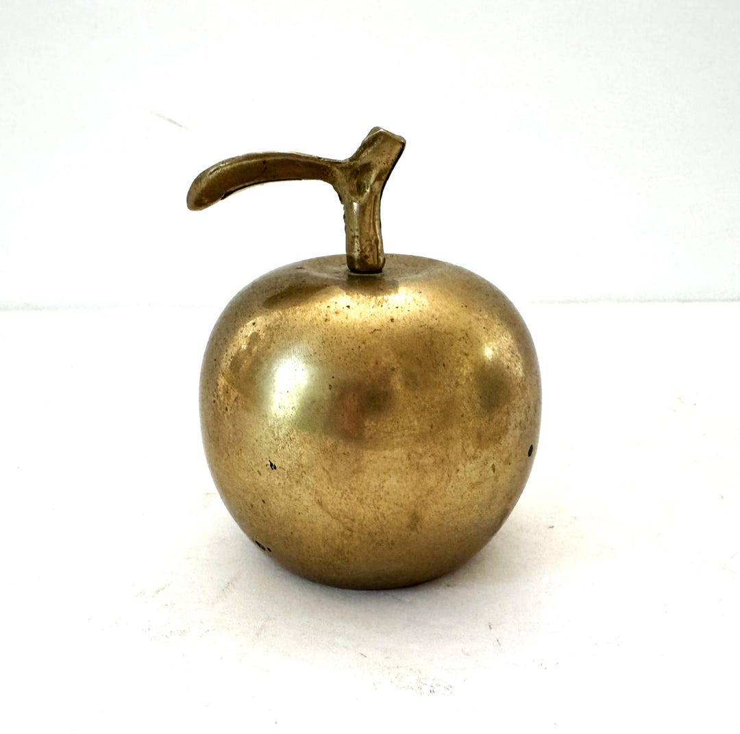 Vintage Brass Apple Bell With One Leaf Handle Gift for Teacher - Etsy
