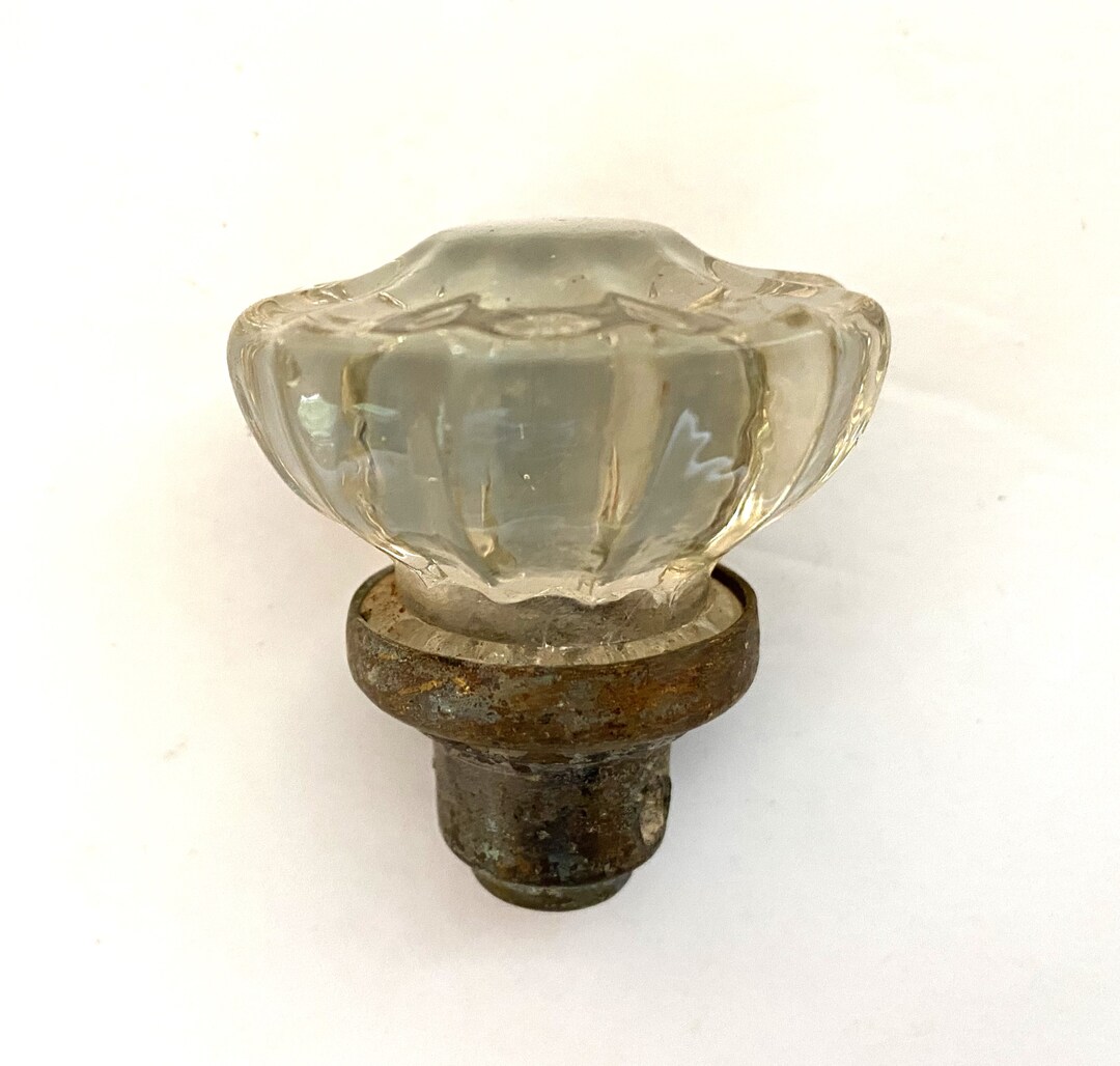 Antique Glass Door Knob With 12 Point Molded Glass Knob Vintage ...