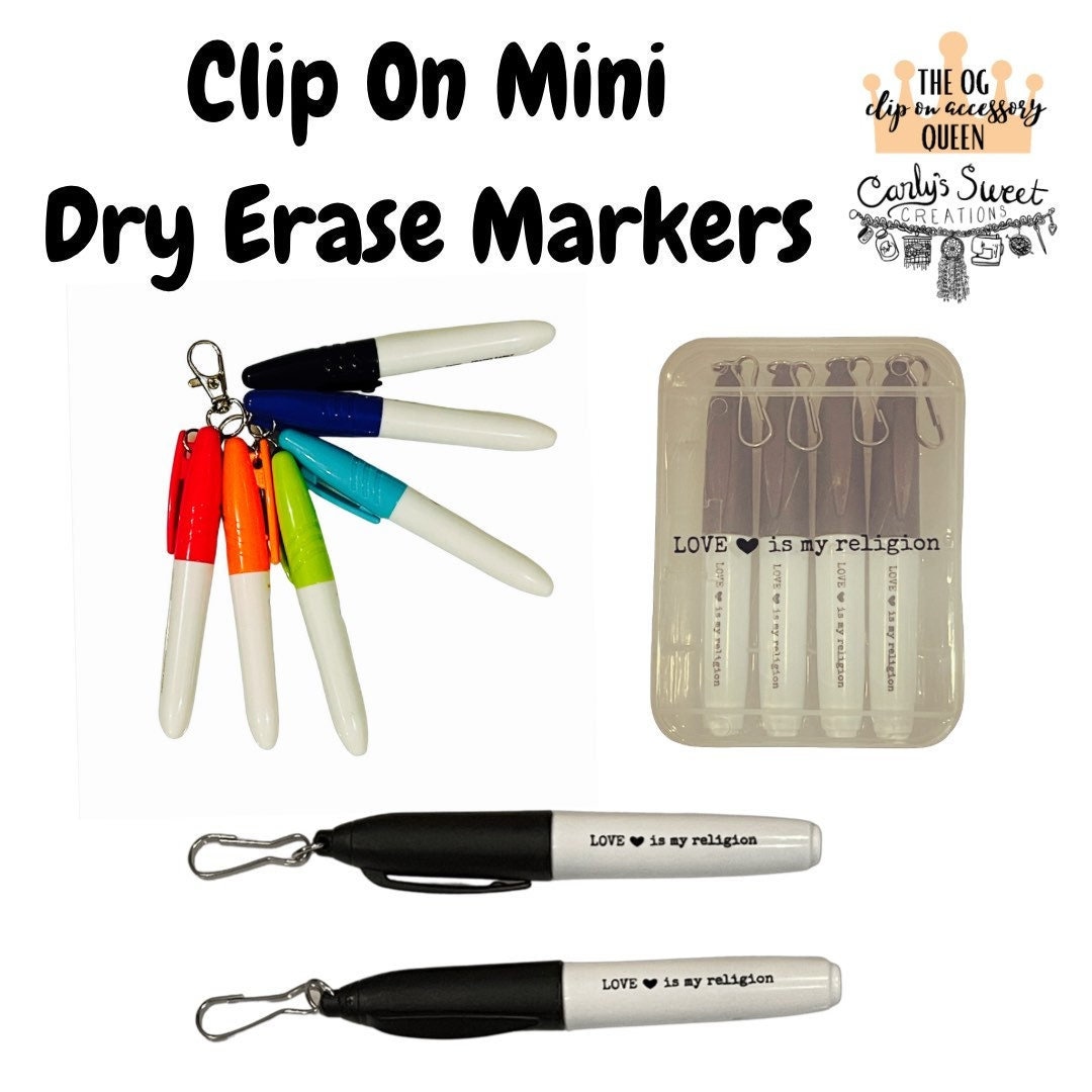 Mini Dry Erase Badge Clip • Mini Clip on Markers • Clip on Dry Erase ...