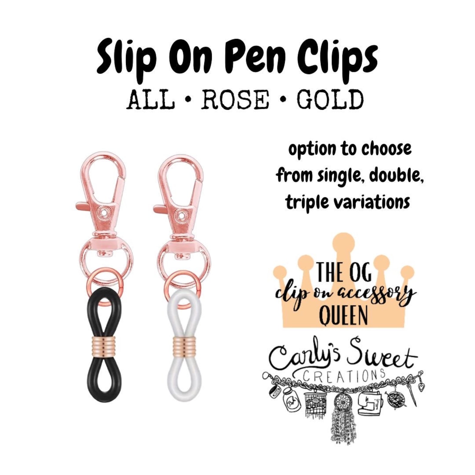 Slip on Pen Clips Clip on Pen Clip on Accessories Badge Clip Pen Holder ...
