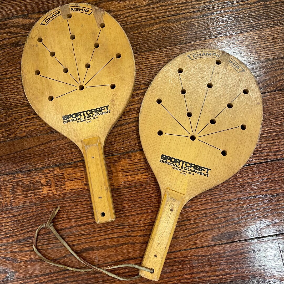 Vintage Wooden Sportcraft Championship Paddle Set • Sportcraft 13195 ...