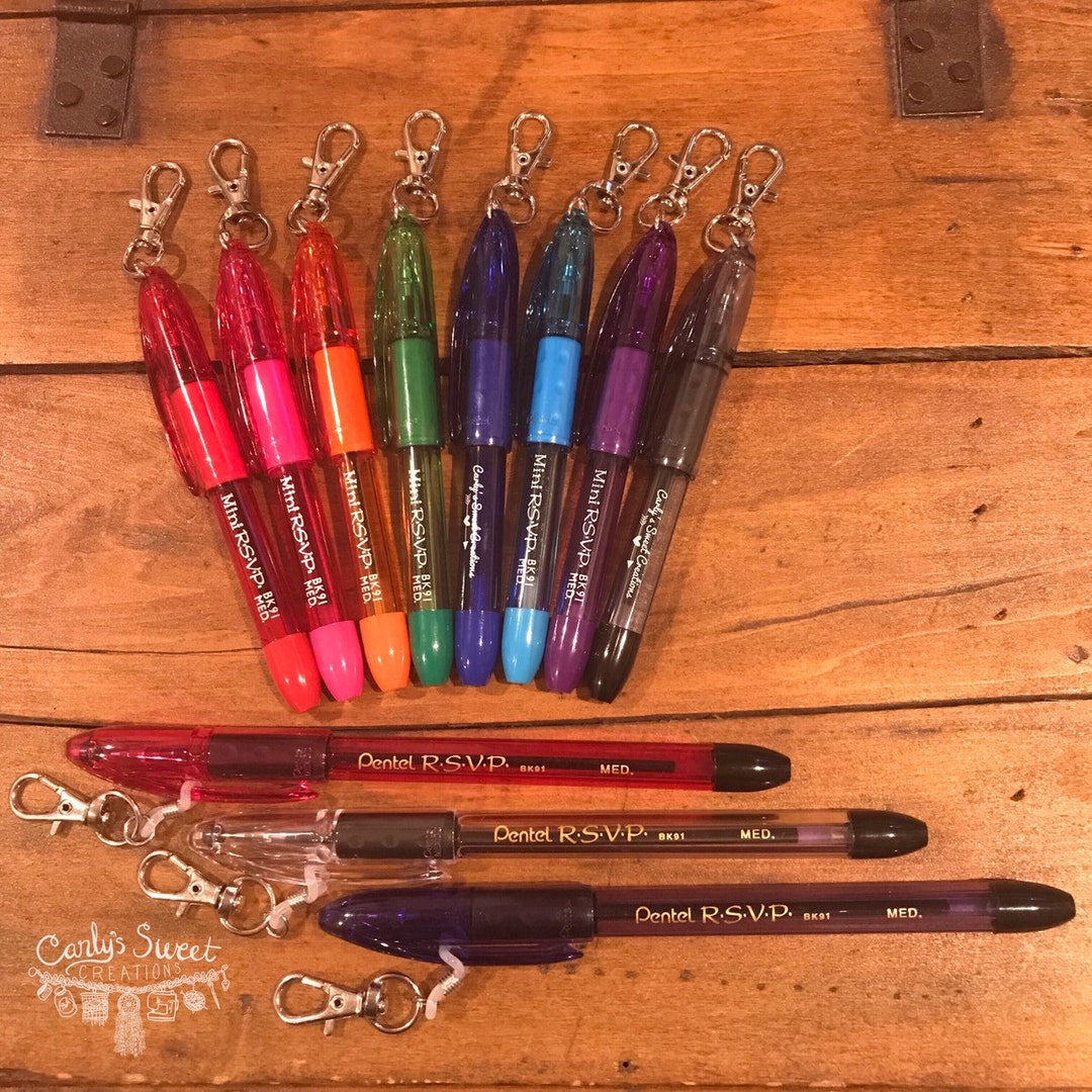 Mini & Regular Clip on RSVP Colorful Pens - Badge Clip - Zipper Pull ...