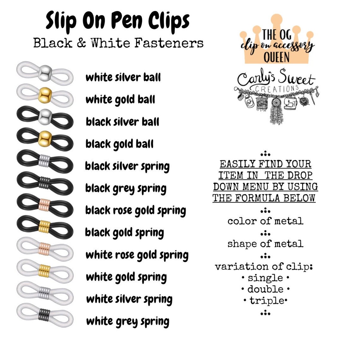 Slip on Pen Clips Clip on Pen Clip on Accessories Badge - Etsy