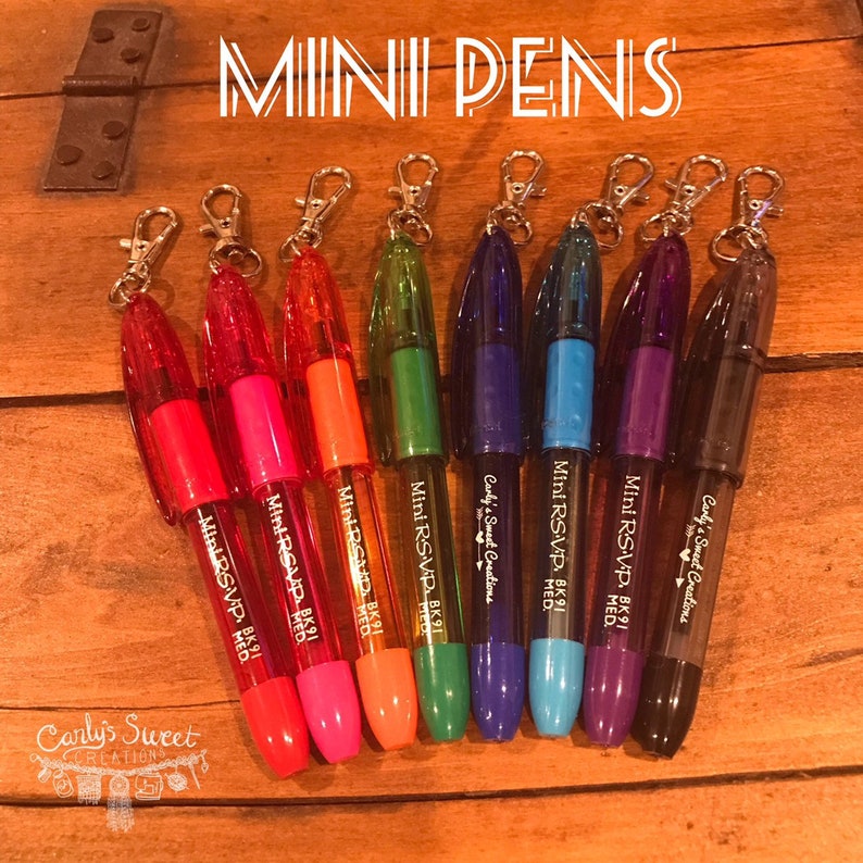 Mini & Regular Clip on RSVP Colorful Pens Badge Clip - Etsy