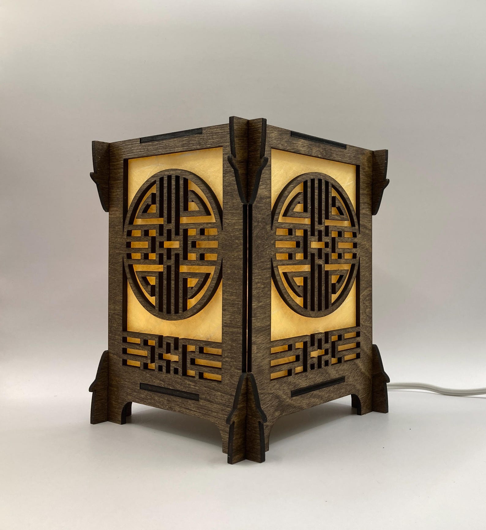 Asian Inspired Tabletop Tea Light Lantern With a Slide Together Frame ...