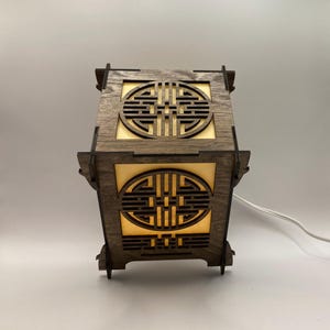 Asian Inspired Tabletop Tea Light Lantern With a Slide Together Frame ...