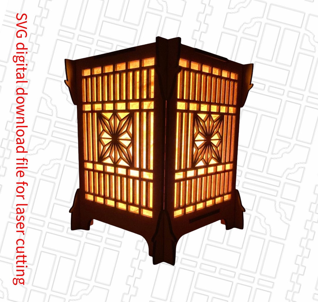 Asian Inspired Tabletop Tea Light Lantern With a Slide Together Frame ...