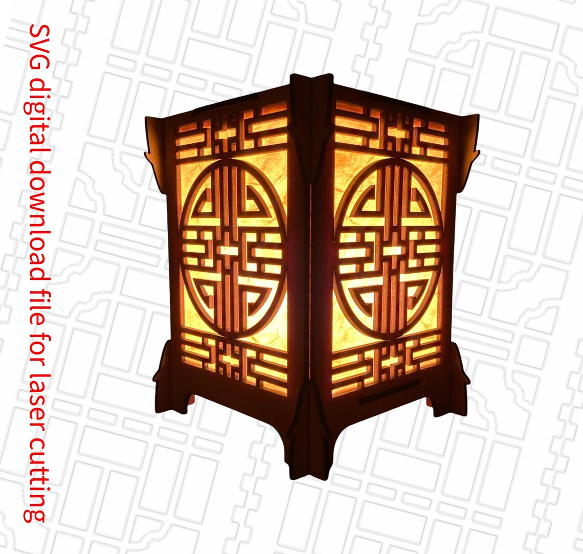 Asian Inspired Tabletop Tea Light Lantern With a Slide Together Frame ...